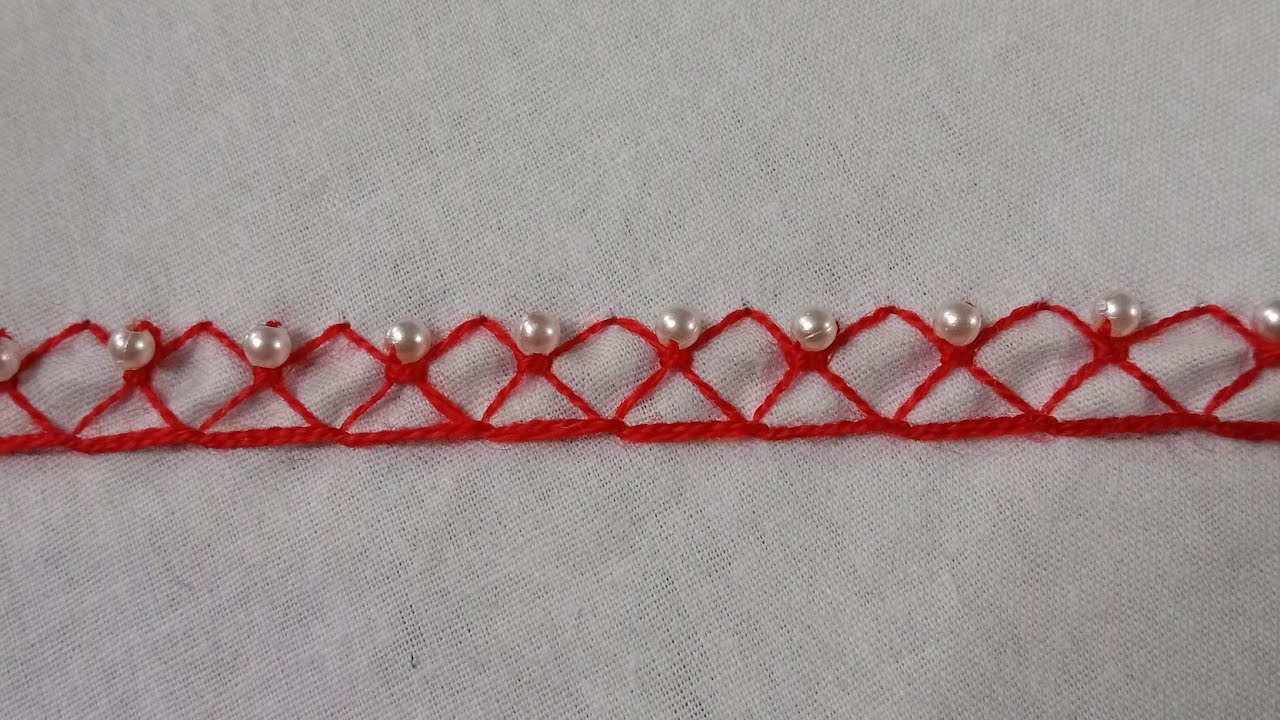 Super Easy Border Design Embroidery Stitches tutorial for beginners ...