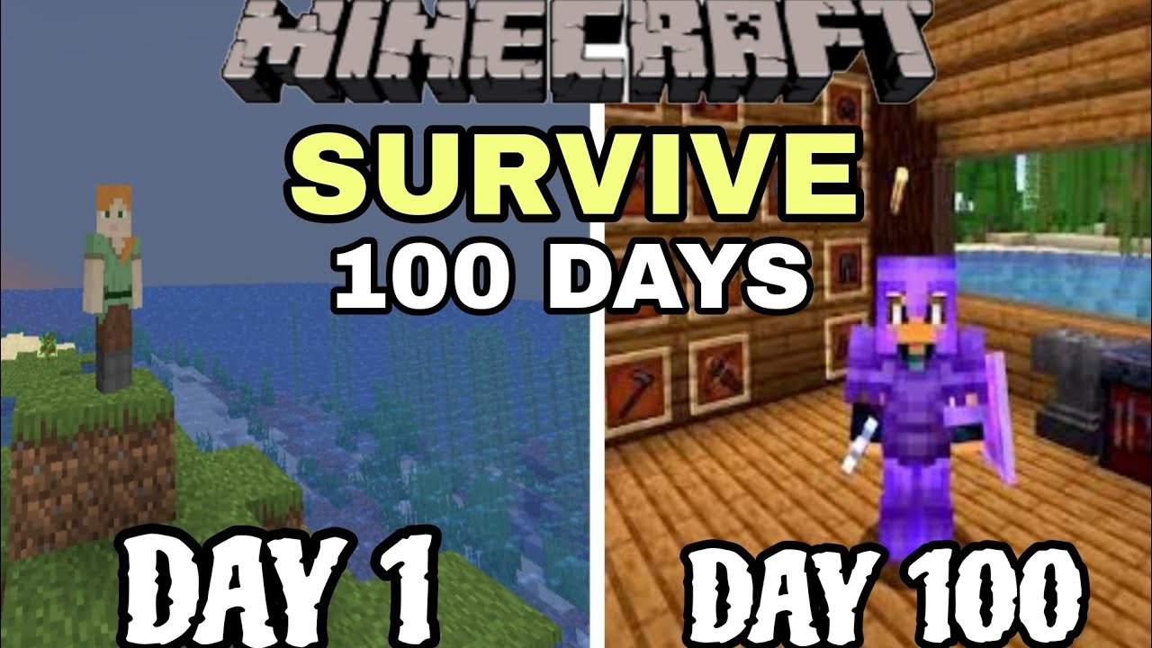 Surviving Minecraft 100 Days in island #minecraft #100daysminecraft # ...
