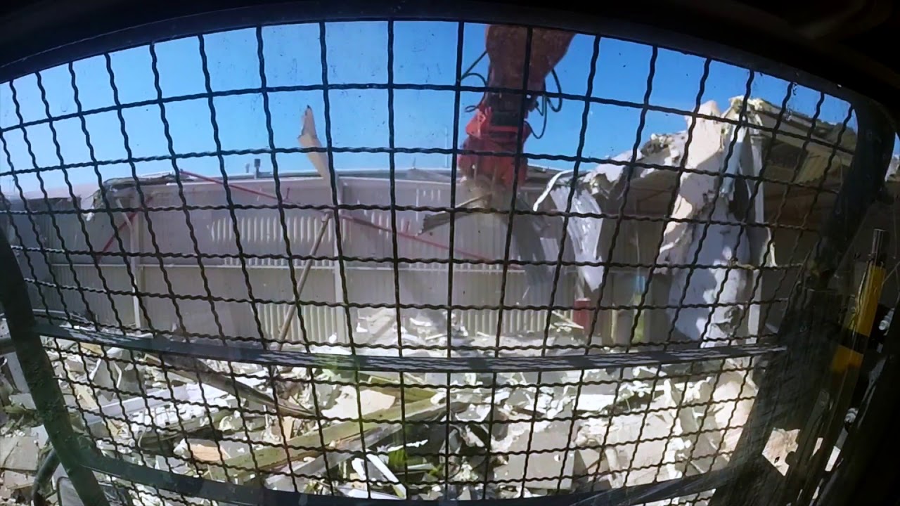 Inside Excavator Cab Demolition Time-lapse - Warehouse Demo - YouTube