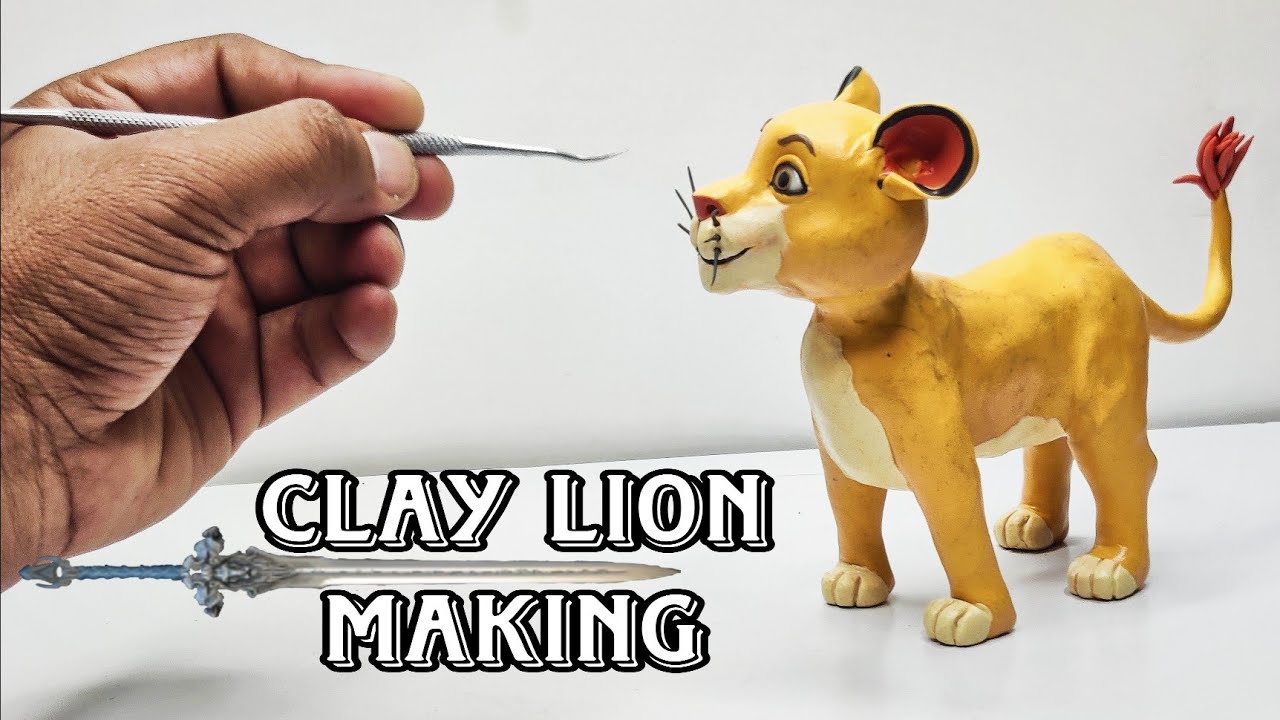 Clay Sculpting ~ How To Make Lion With Clay Easy | Clay Animal Art ...