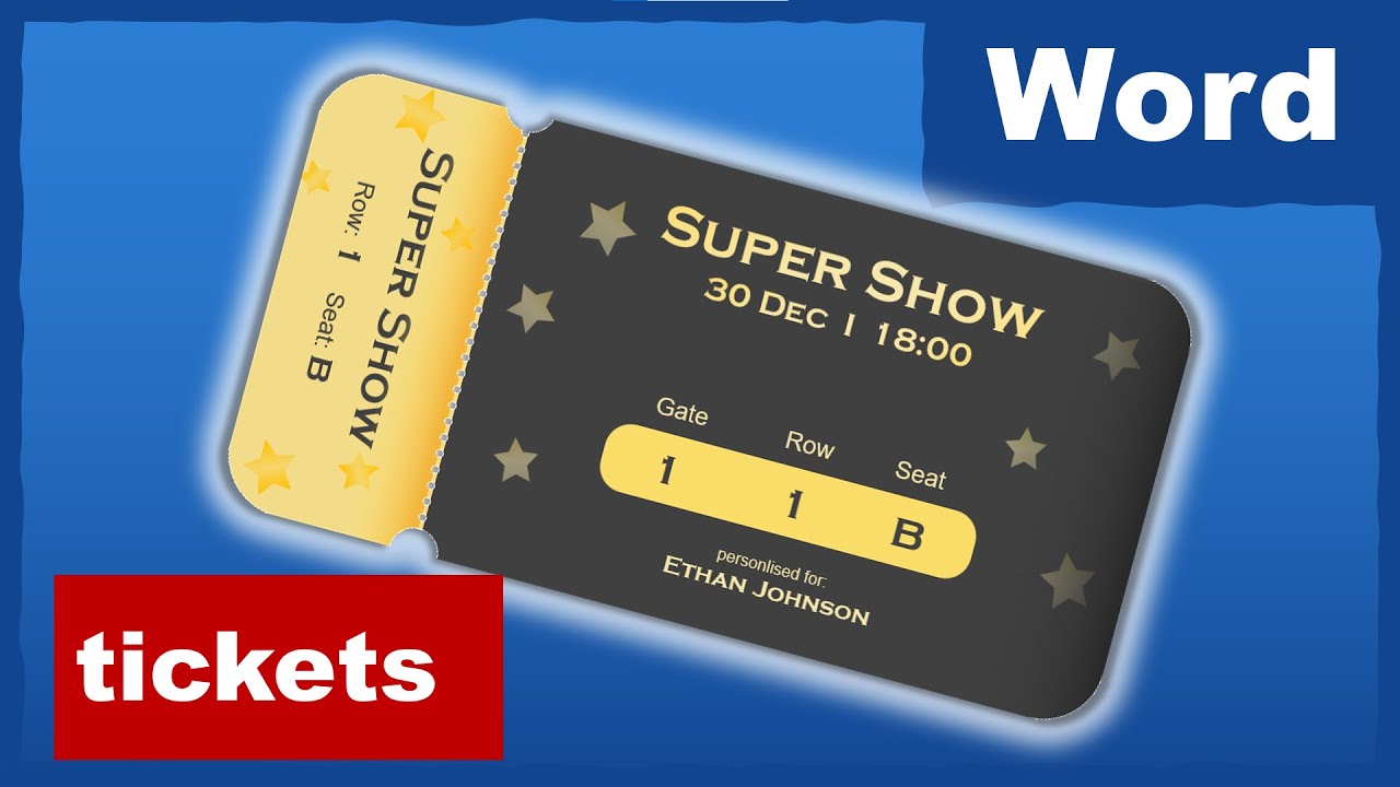 Tickets DIY in Word - YouTube