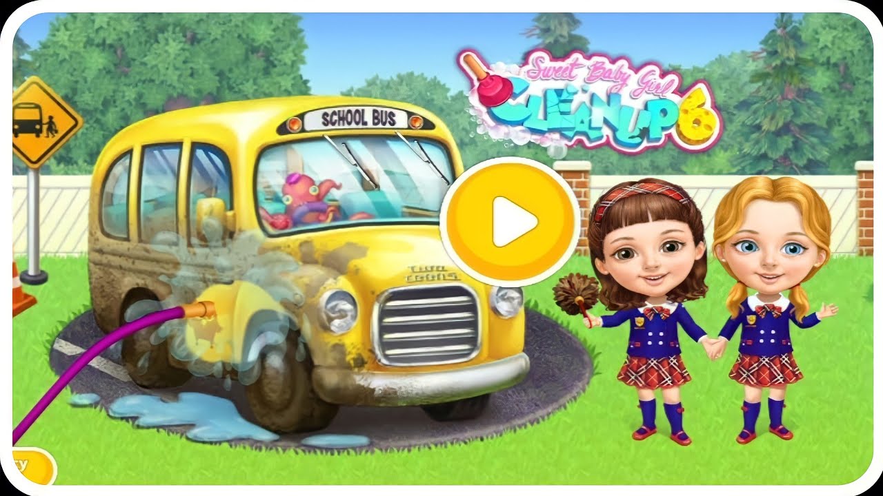 Sweet baby girl care kids games 🌼 Clean up 6 🌼 Play fun school cleaning ...