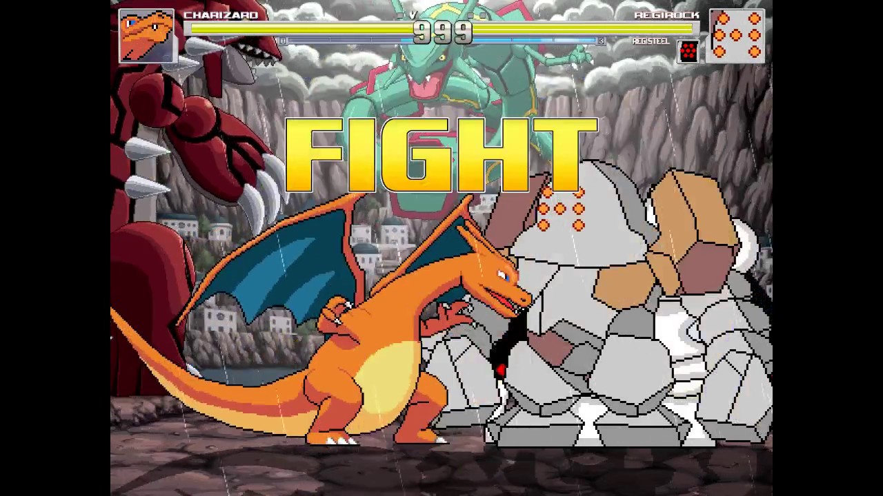 NICK54222 MUGEN: Charizard (me) VS Regirock AND Registeel - YouTube