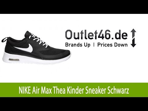 Stylischer neuer NIKE Air Max Thea Kinder Sneaker Schwarz l Outlet46.de