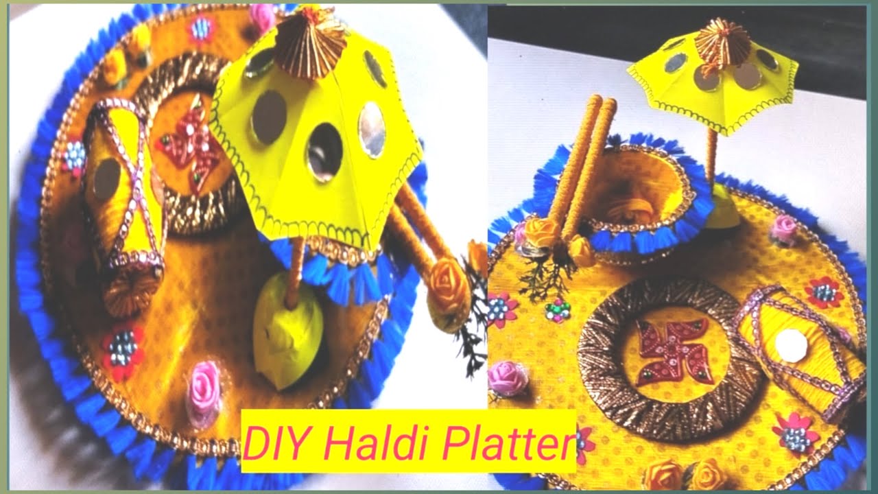 DIY | Beautiful and Simple Haldi Platter Decoration Idea |Best Out Of ...