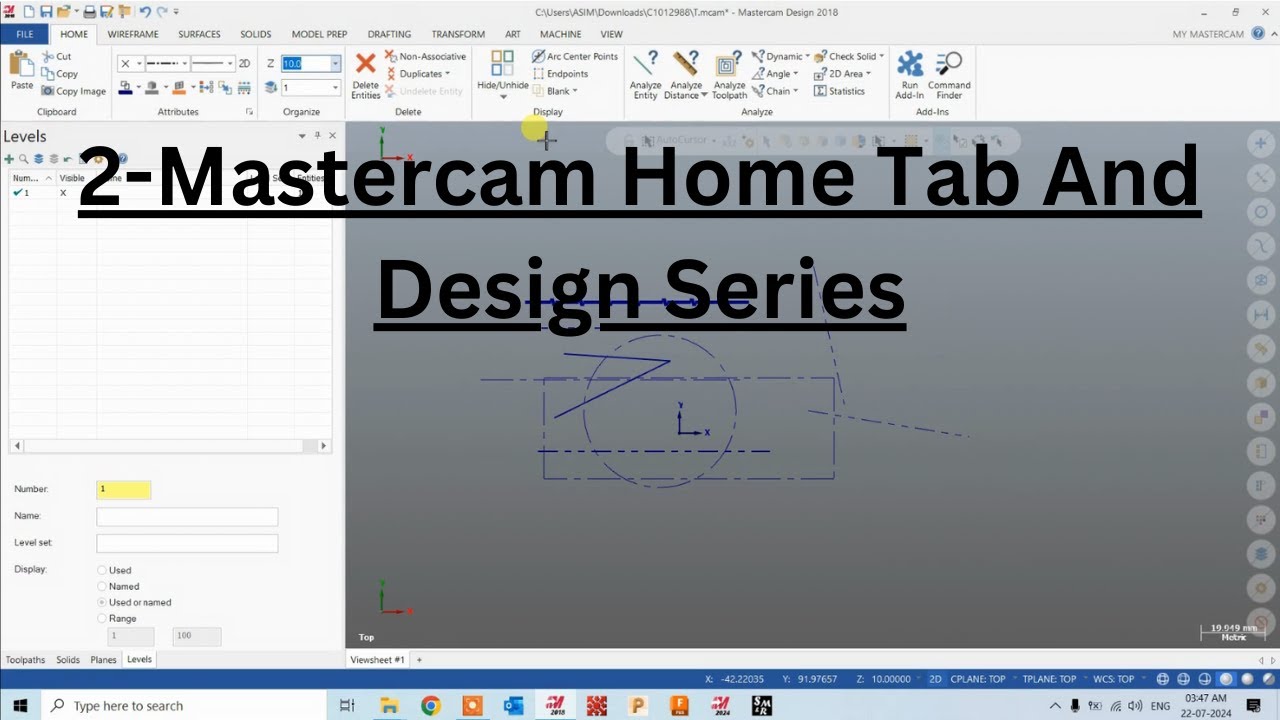 2-Mastercam Home Tab And Design Series #Cad Design#How To Learn ...