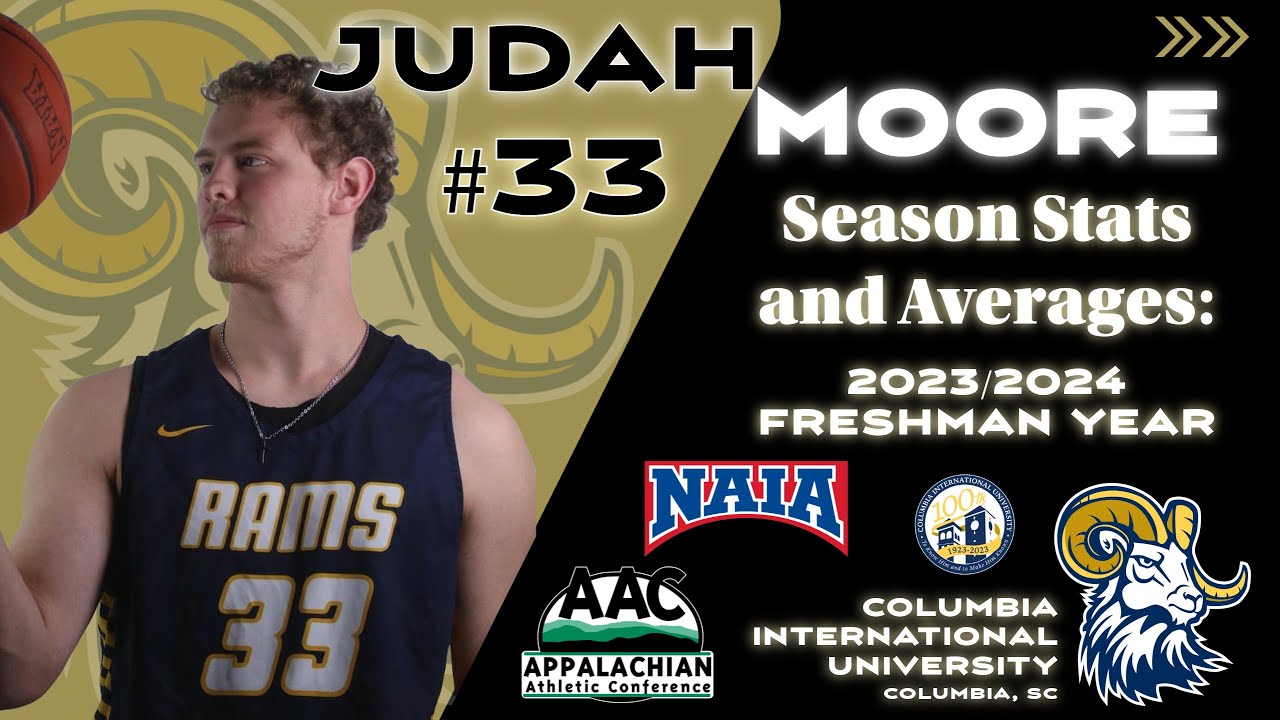 2023/2024 Season Stats for #33 Judah Moore - CIU Men's Basketball - YouTube
