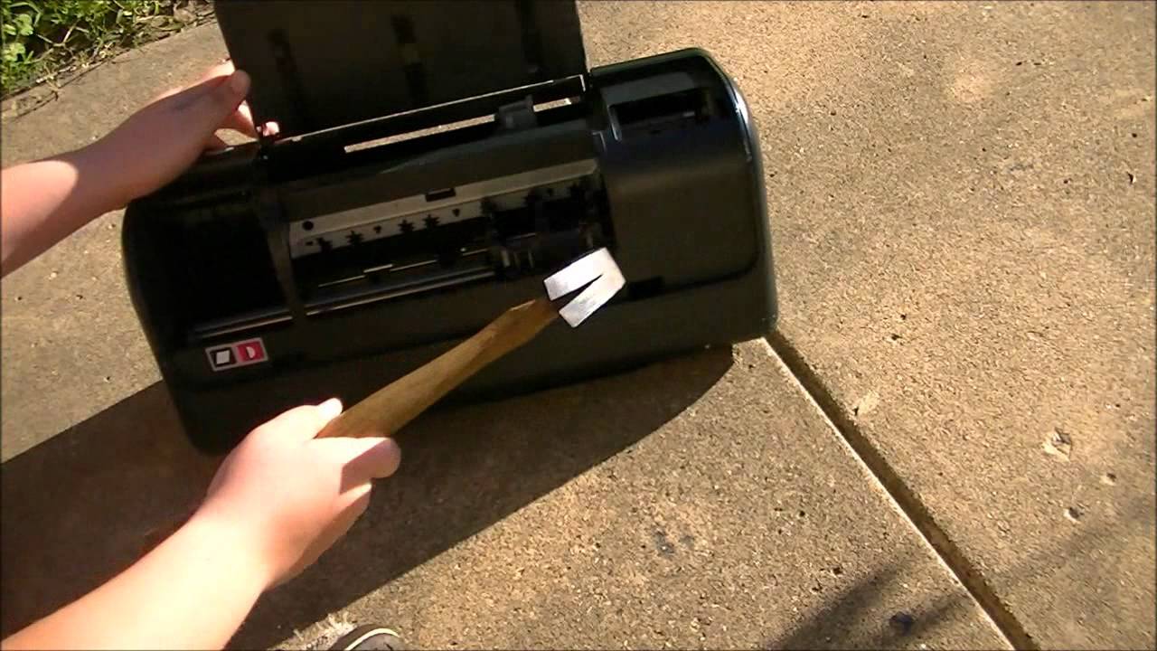 how to destroy an hp printer part 1 - YouTube
