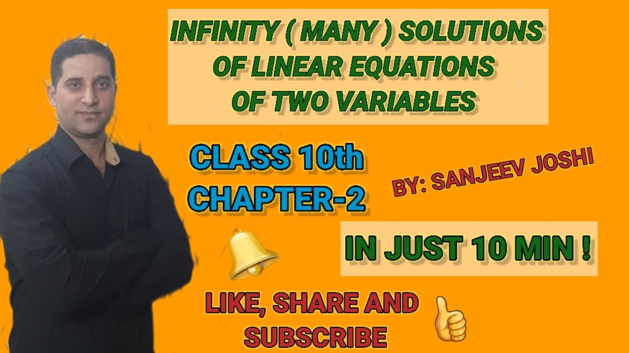 Infinity (many) solutions of linear equations in two variables, class ...