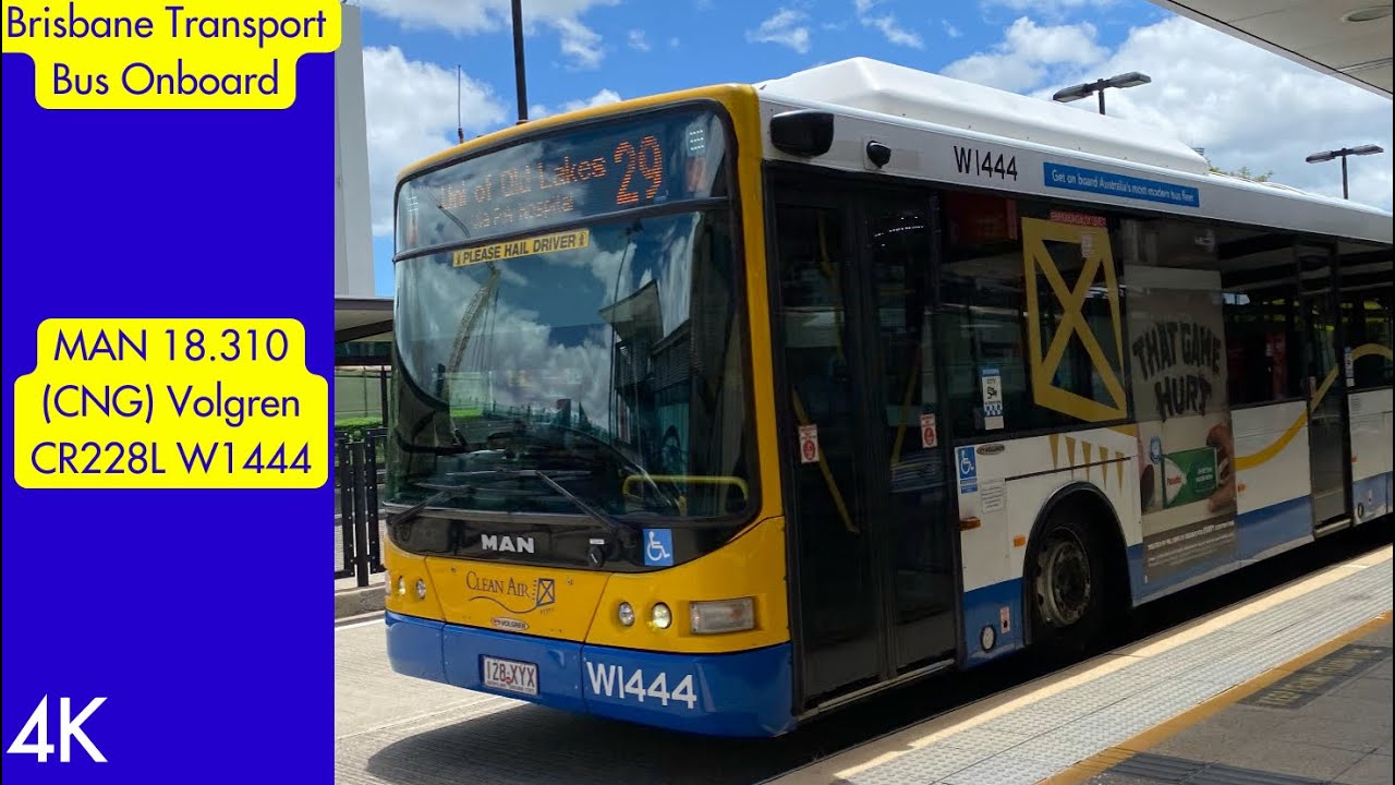 Brisbane Transport Bus Onboard - MAN 18.310 (CNG) Volgren CR228L W1444 ...