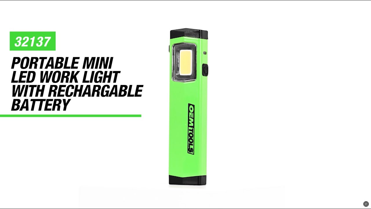 OEMTOOLS 32137 Mini Rechargeable LED Light - YouTube