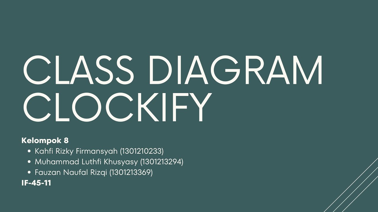 Class Diagram - CLOCKIFY - Kelompok 8 - PBO - IF4511 - Telkom ...