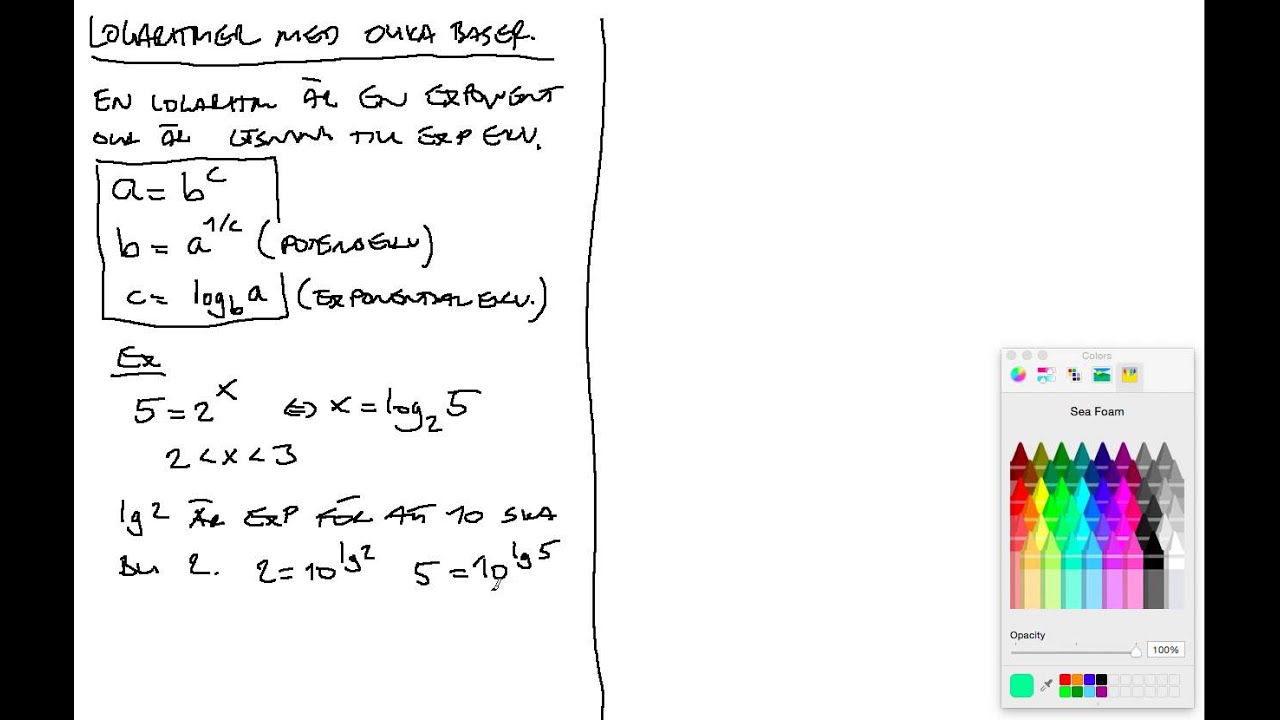 Ma 2c - Log med olika baser - YouTube