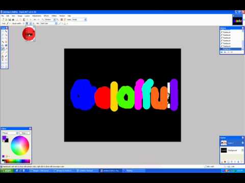 Paint.Net Tutorial: Multi-Colored Text - YouTube