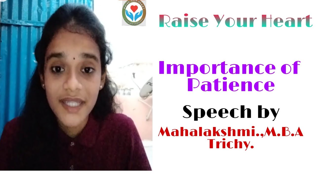 Importance of Patience / Speech by Mahalakshmi. - YouTube