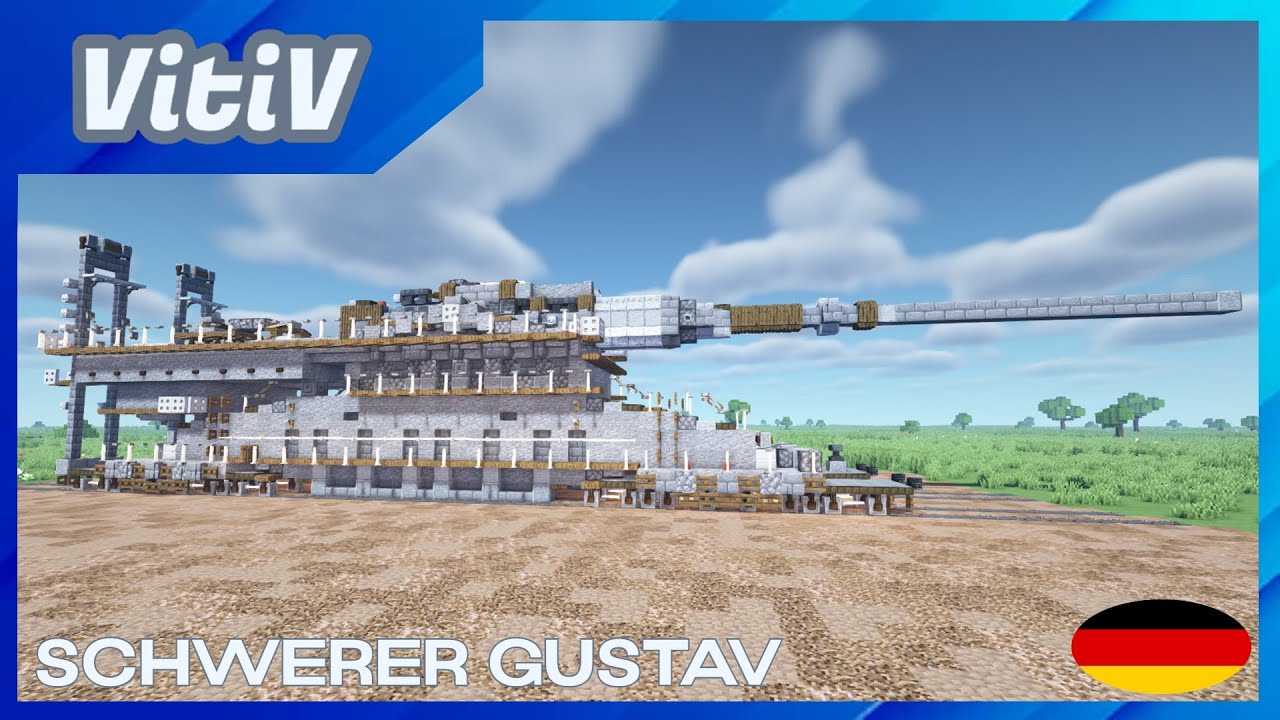 German Schwerer Gustav Railway Gun - Minecraft - YouTube