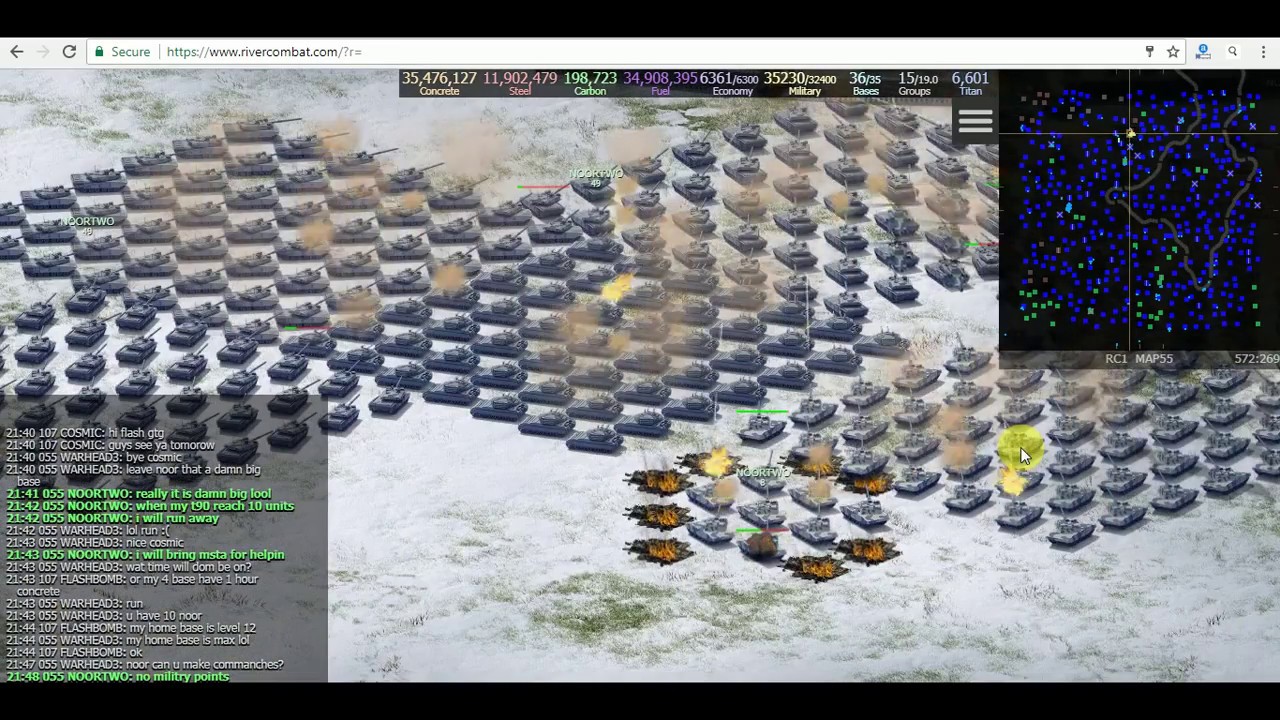 River combat attacking last base map 55 then map 55 is over - YouTube