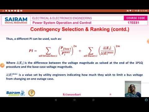 Lecture Video9_17EE81_Module-5_Contigency Selection and Ranking using 1P1Q Procedure_R ...