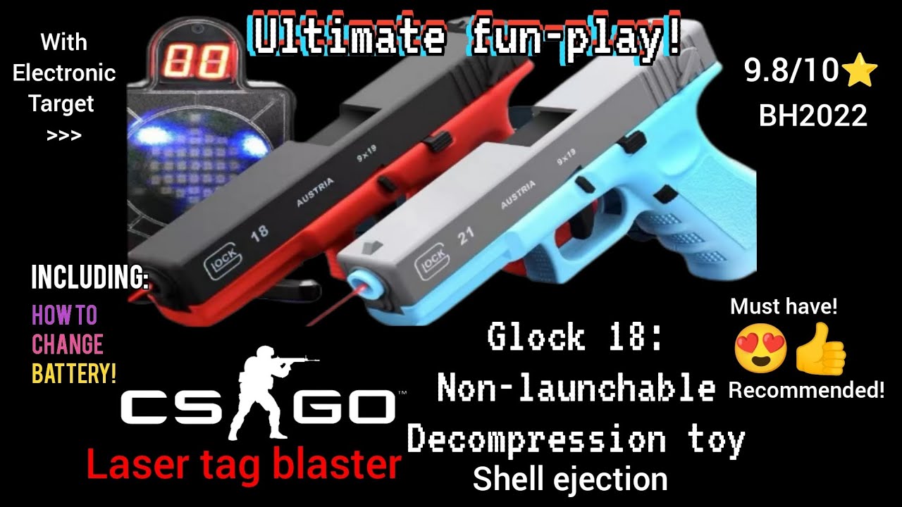 Top laser tag pistol blaster🤯glock 18 non launchable decompression toy ...