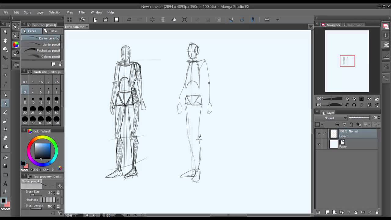 How to draw angled view- beginners, new technique - YouTube