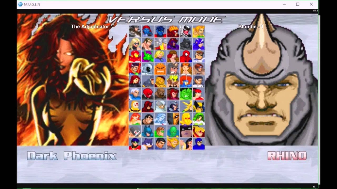 M.U.G.E.N Tournament Marvel vs DC The Adjudicator vs Blondie - YouTube