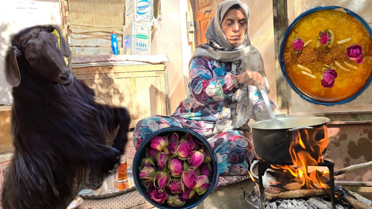 Magical Autumn in an Iranian Village 🍂 | Cooking Yellow Shellah and the ...