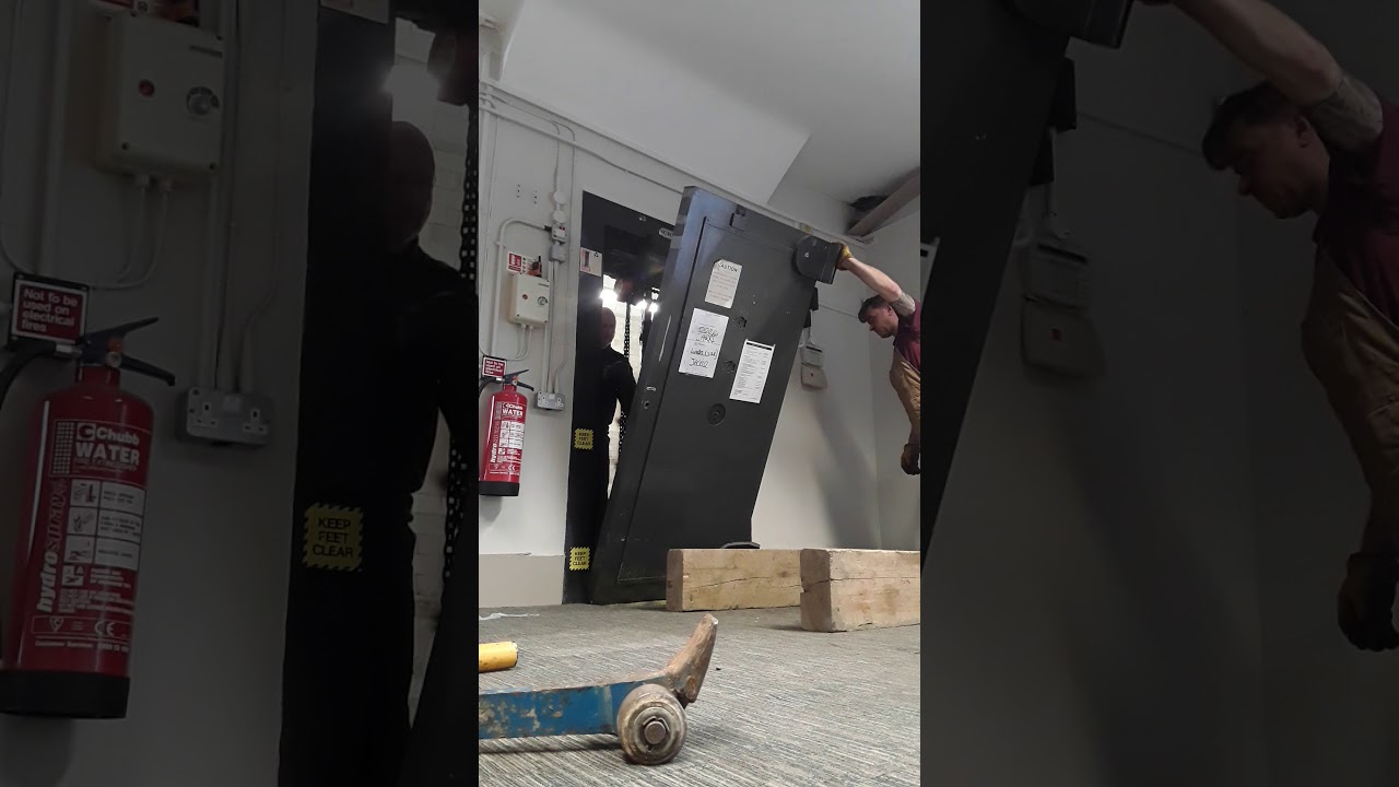 Strong room door removal - YouTube