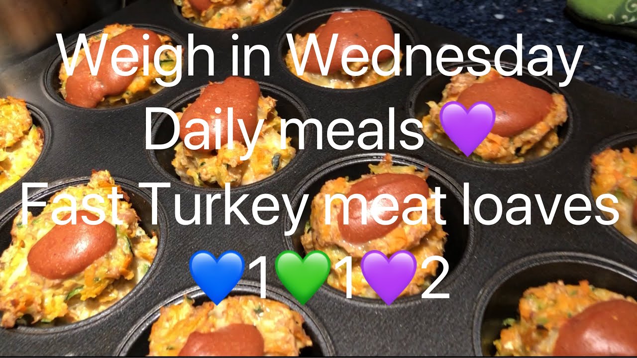 Weigh In Wednesday, daily meals💜, fast Turkey meat loaves yum! - YouTube