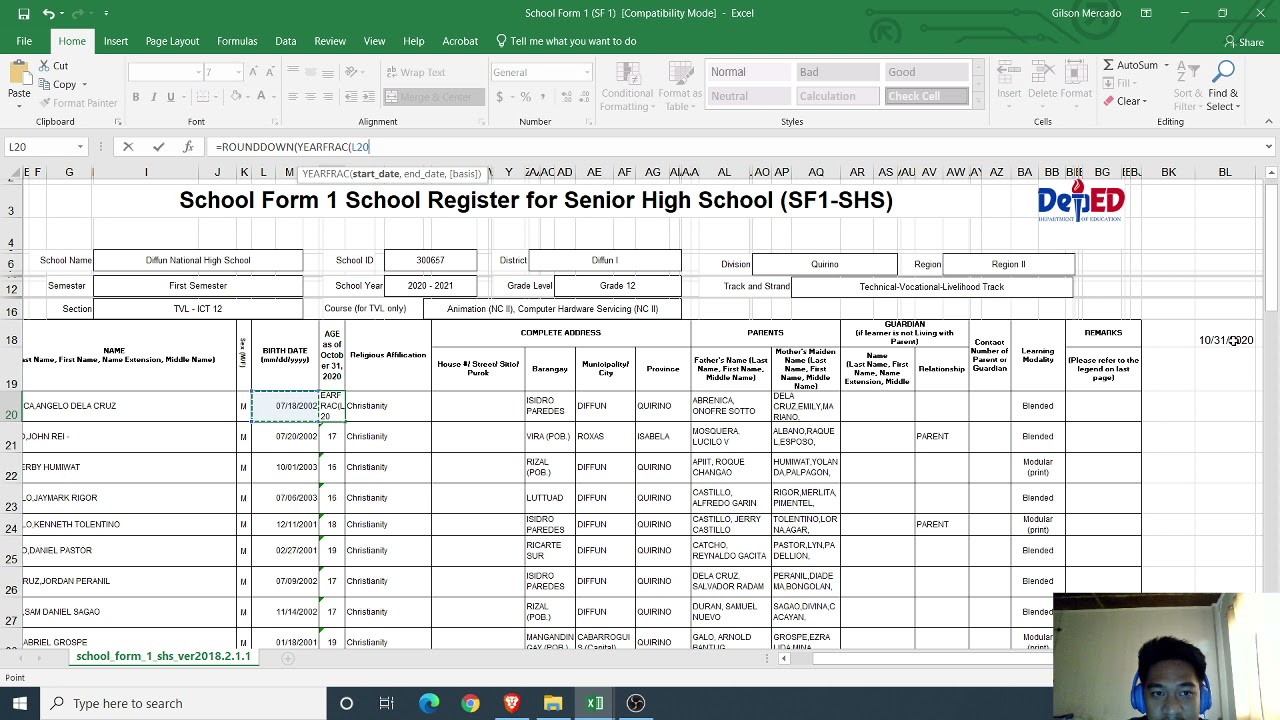 How To Compute Age In School Form 1 YouTube how-to-compute-age-in-school-form-1-youtube