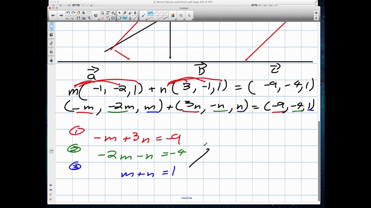 Determing if Vectors lie on a plane in R3 Grade 12 Calculus Lesson 6 8 ...