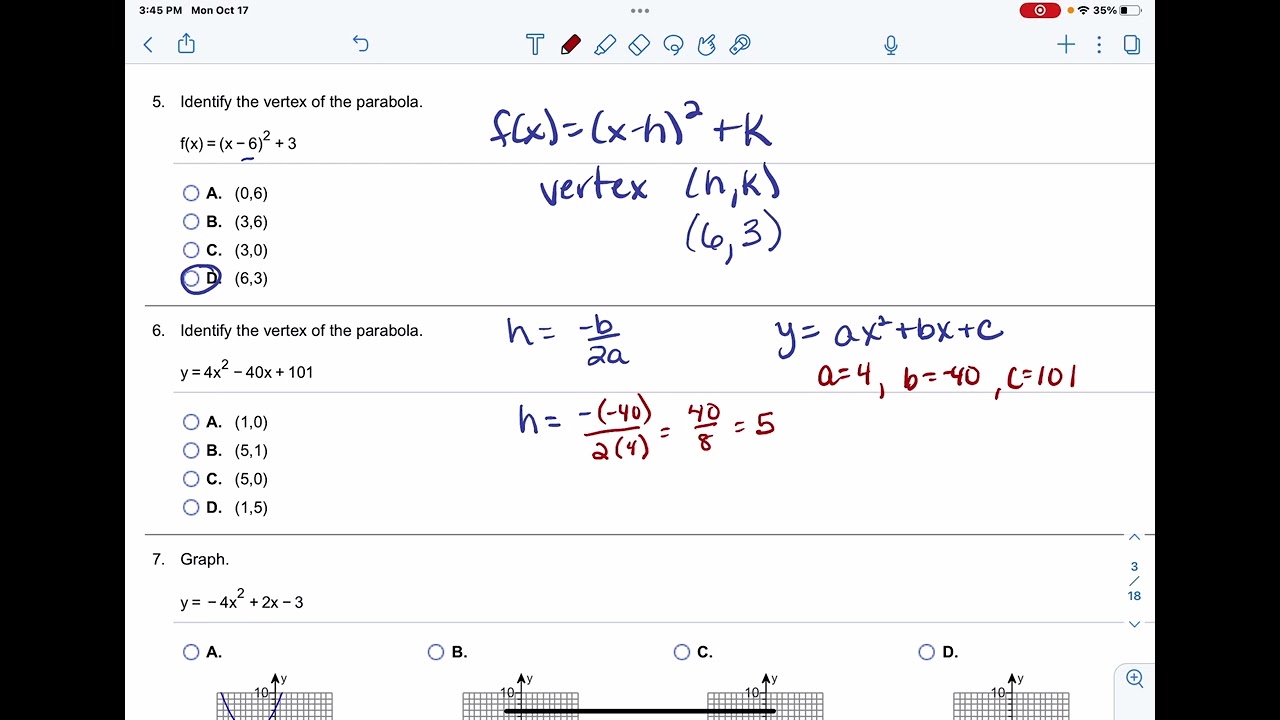 MAC1105 Chapter 3 Practice Test 5-6 - YouTube