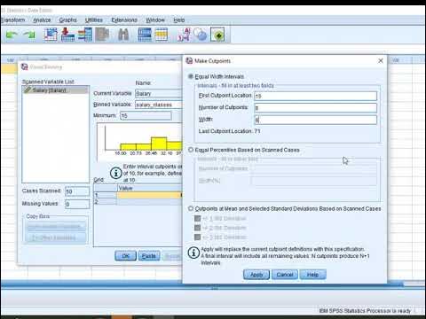 create frequency table by visual binning - spss - YouTube
