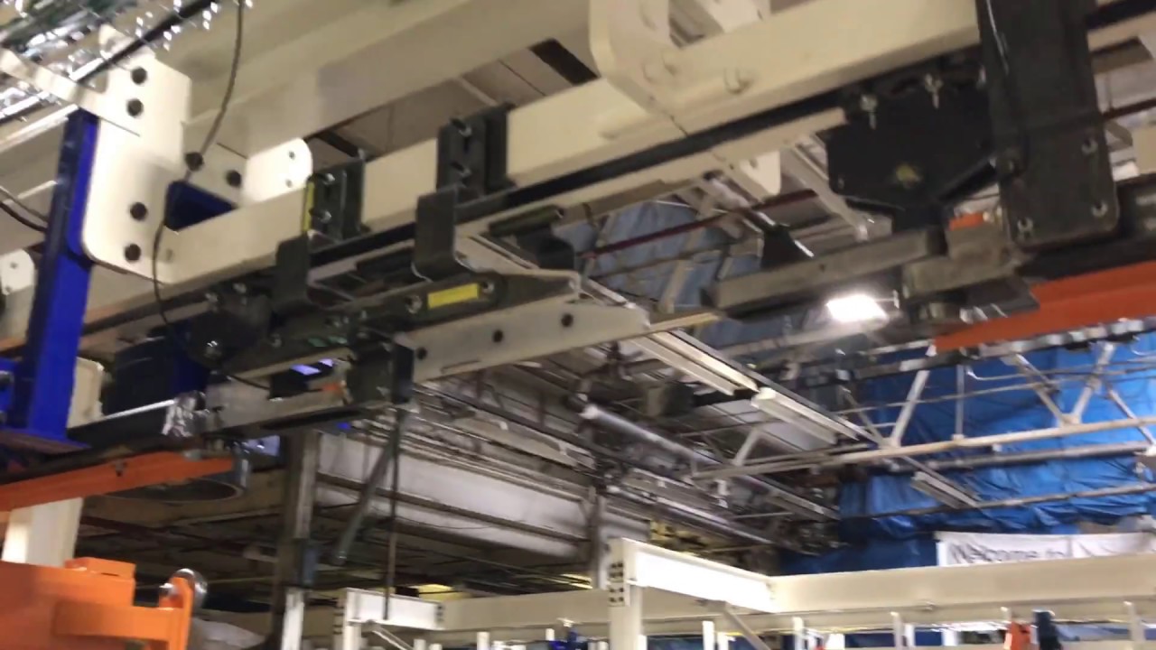 ASI's Overhead Friction Drive Conveyor - Coupling Carriers - YouTube