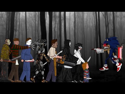 Sonic Exe vs Jahson Voorhees,Michael Myres,Freddy Krueger,Leather,Ghost Face, Predator,Jeff,Chucky