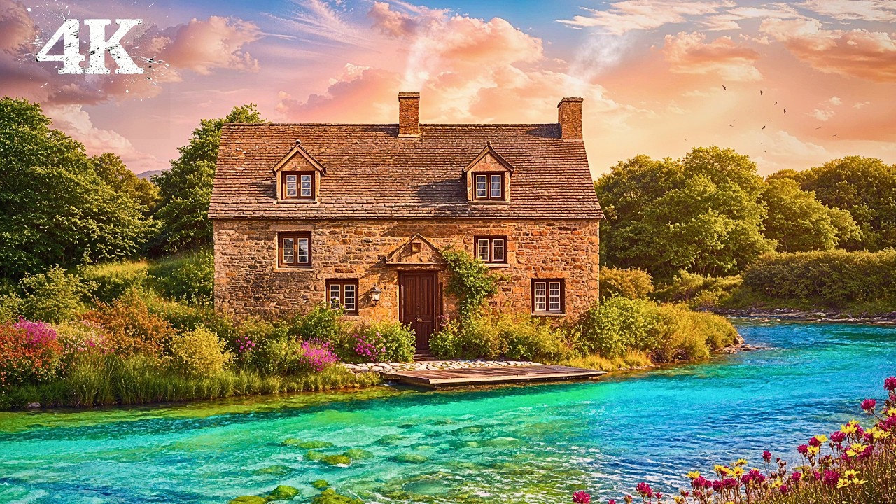 Cozy Cottage Ambience | Instantly Relax with Calming River & Bird ...