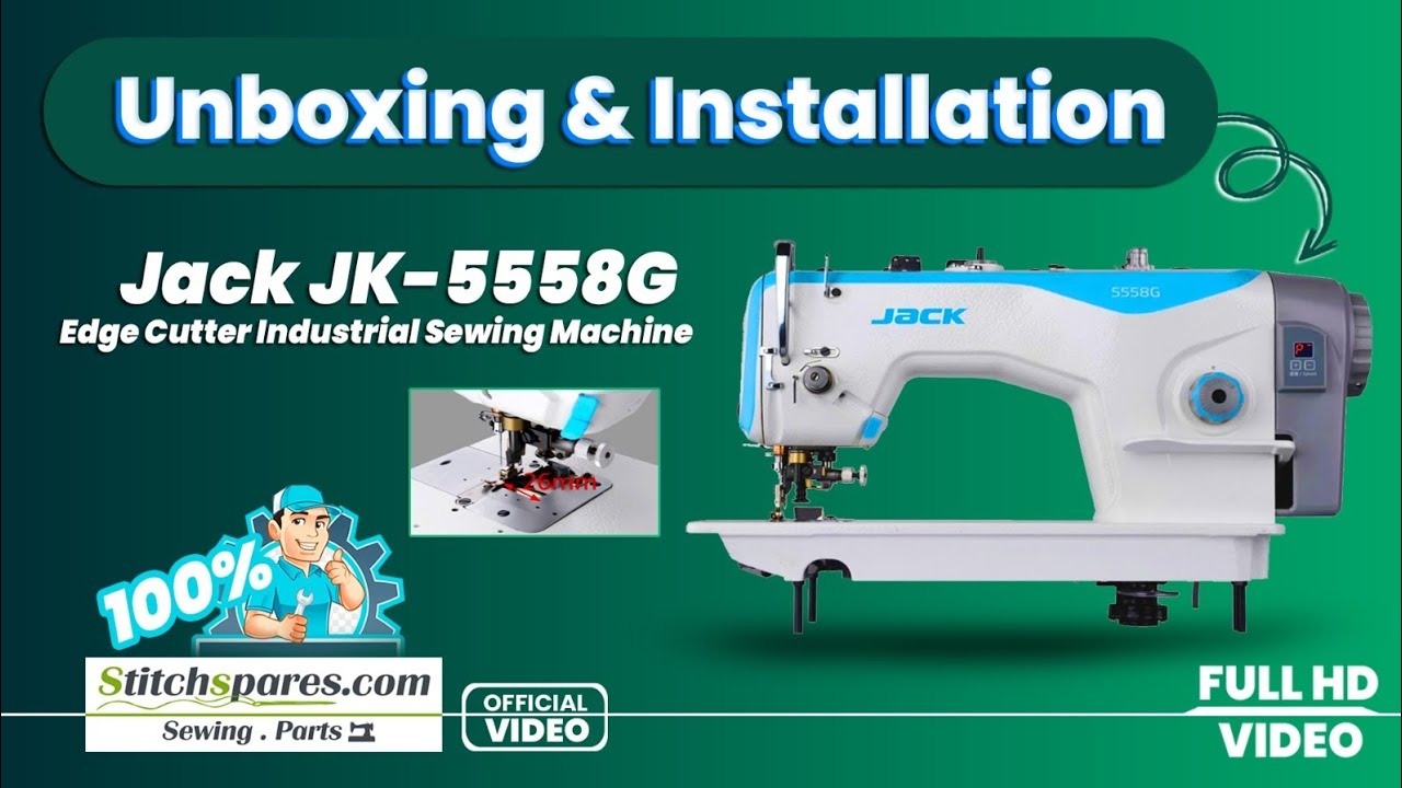 Jack JK-5558 Edge Cutter Industrial Sewing Machine | Unboxing ...