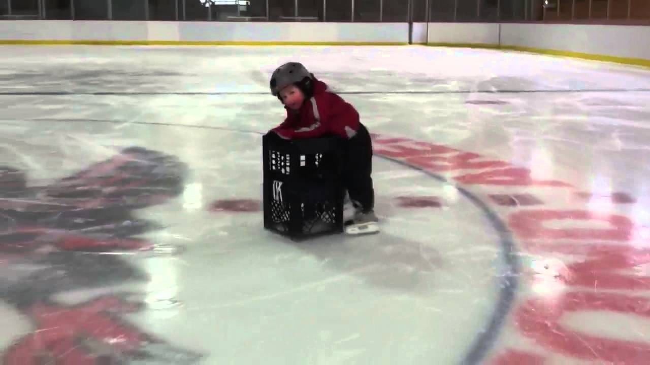 Crosby's 1st Solo Skate with the Milk Crate - YouTube