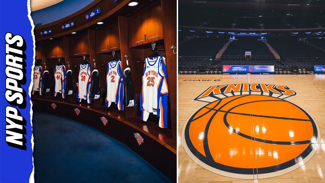 Closer look at Knicks new City Edition court & uniforms - YouTube