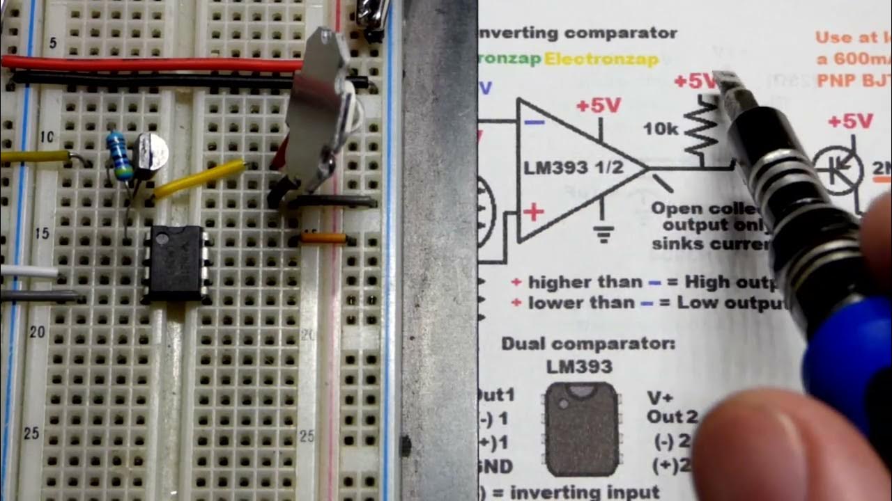 LM393 comparator night light wired as non inverting with 2N2907 PNP BJT switch schematic diagram ...