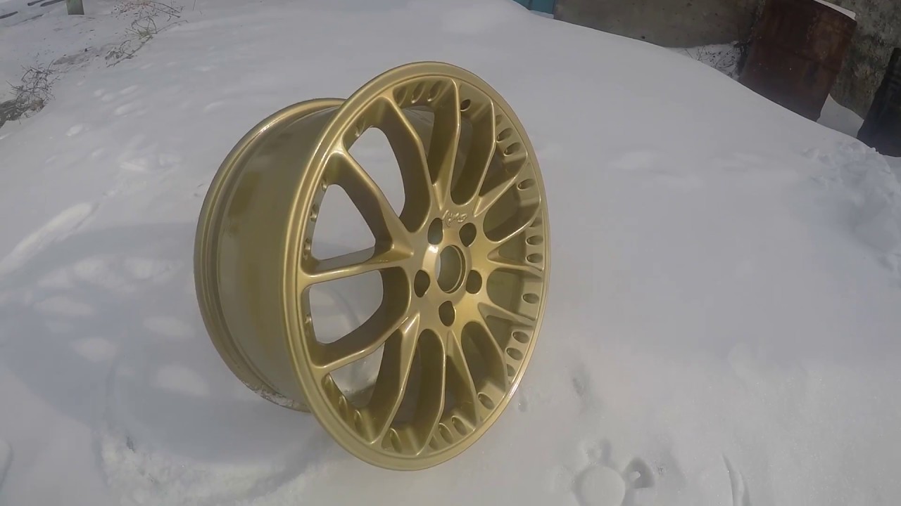 Subaru Gold + extra gloss Powder Coated wheels /the result - YouTube