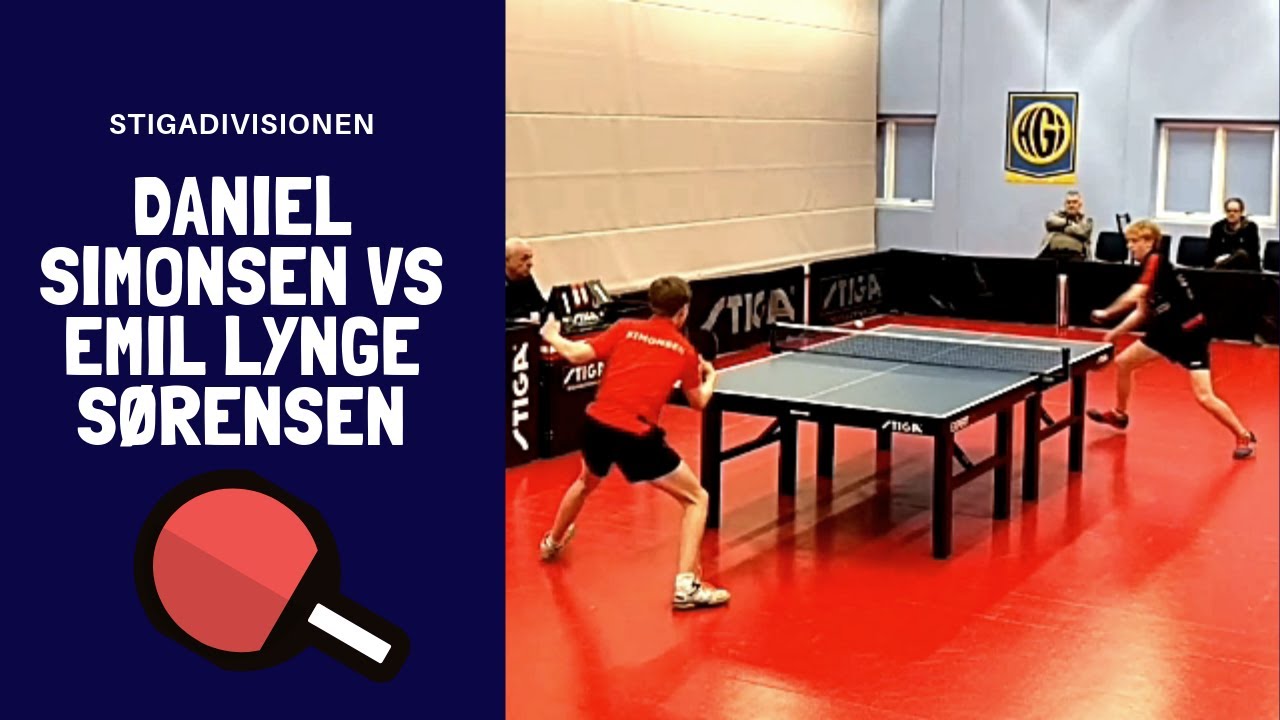 Bordtennis: Daniel Simonsen vs Emil Lynge Sørensen - YouTube