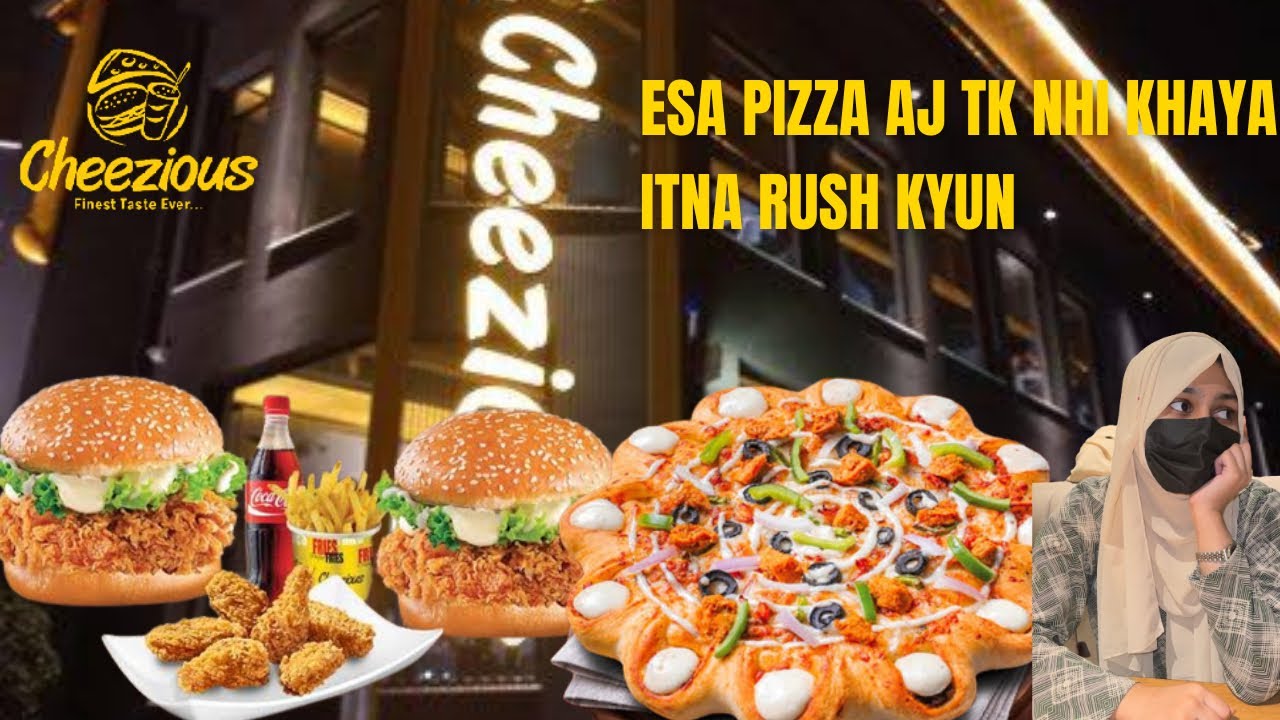 Cheezious ka Famous Crown crust pizza khaya| itna rush😢bht wait kiya # ...