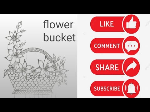 flower bucket drawing ll how to draw flower bucket #flowers #drawing ...