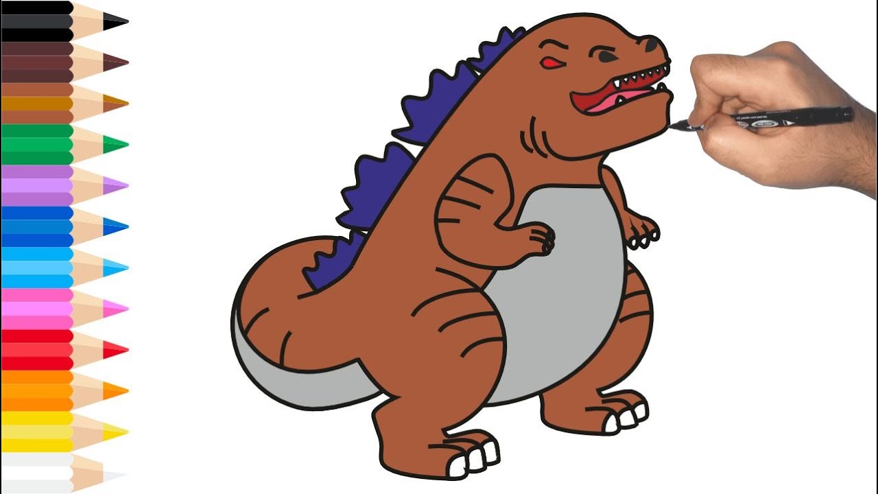 How to Draw Godzilla | Godzilla Drawing, Painting and Coloring for ...