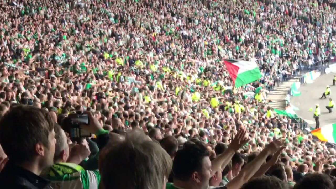 CELTIC FANS CELEBRATE AT HAMPDEN 4-0 - YouTube