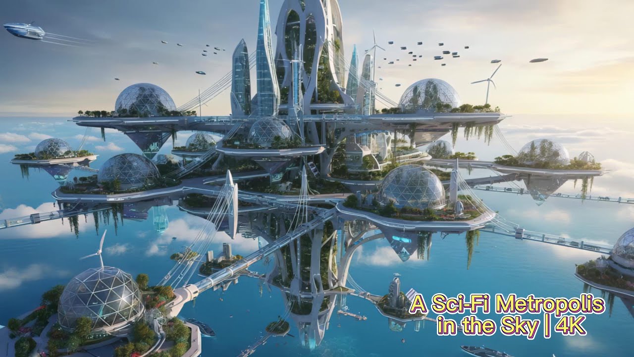 A Sci-Fi Metropolis in the Sky | 4K - YouTube