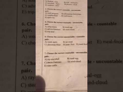 Deyanet liseyi.5sinif.İngilis dili.Noun bolmesi.Countables and uncountables