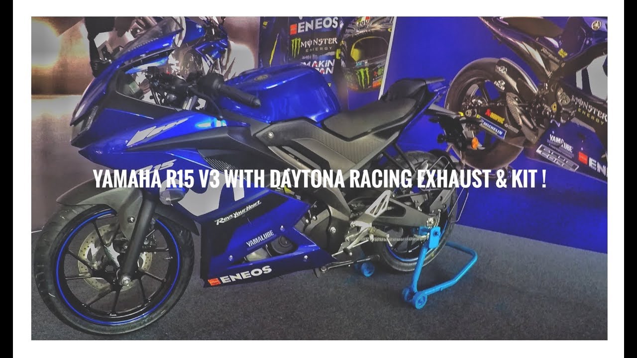 YAMAHA R15 V3 | Daytona Racing Exhaust Note - YouTube