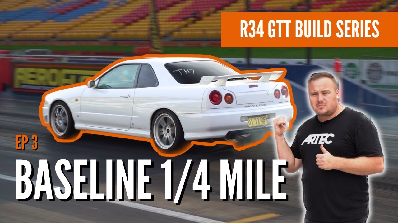 DRAG RACING down the 1/4 mile in our Nissan Skyline R34 GTT - Build ...