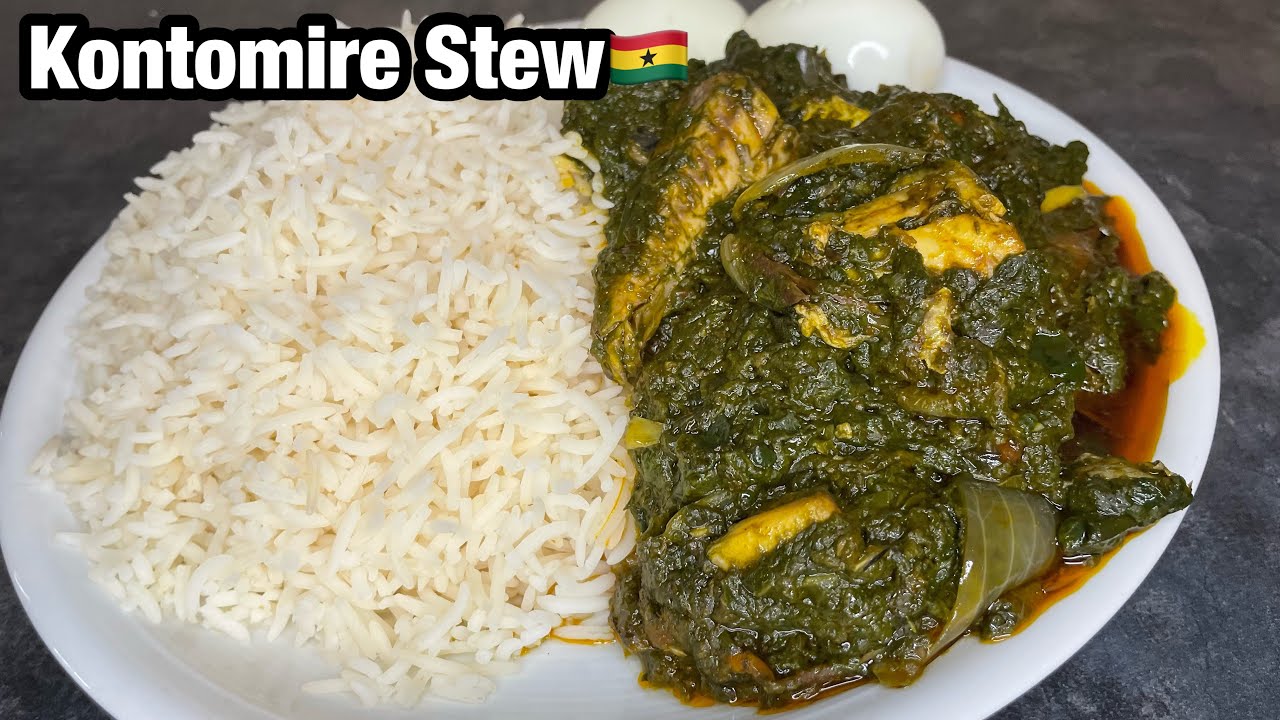 How To Make Authentic Kontomire Stew WITHOUT Egusi || Cocoyam Leaf ...